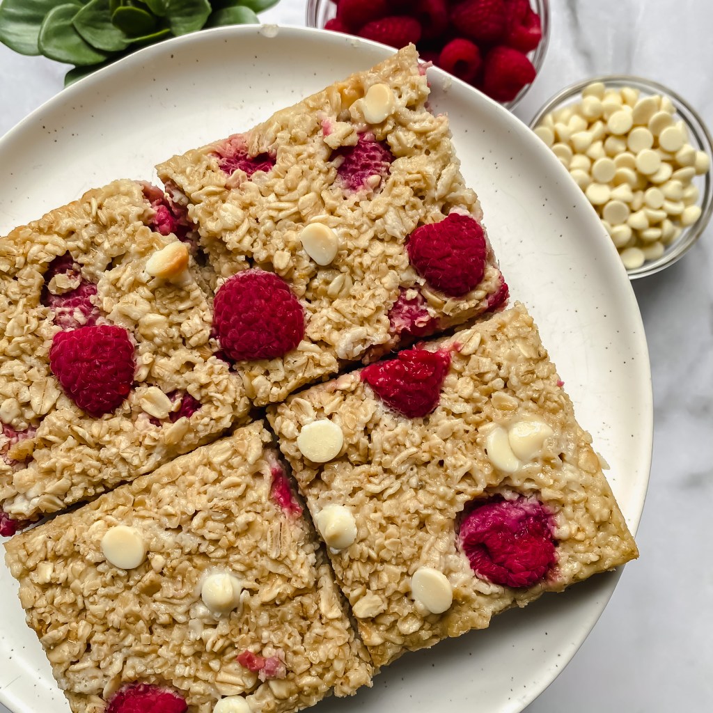 White Chocolate Raspberry Baked Oatmeal - Daddio's Kitchen