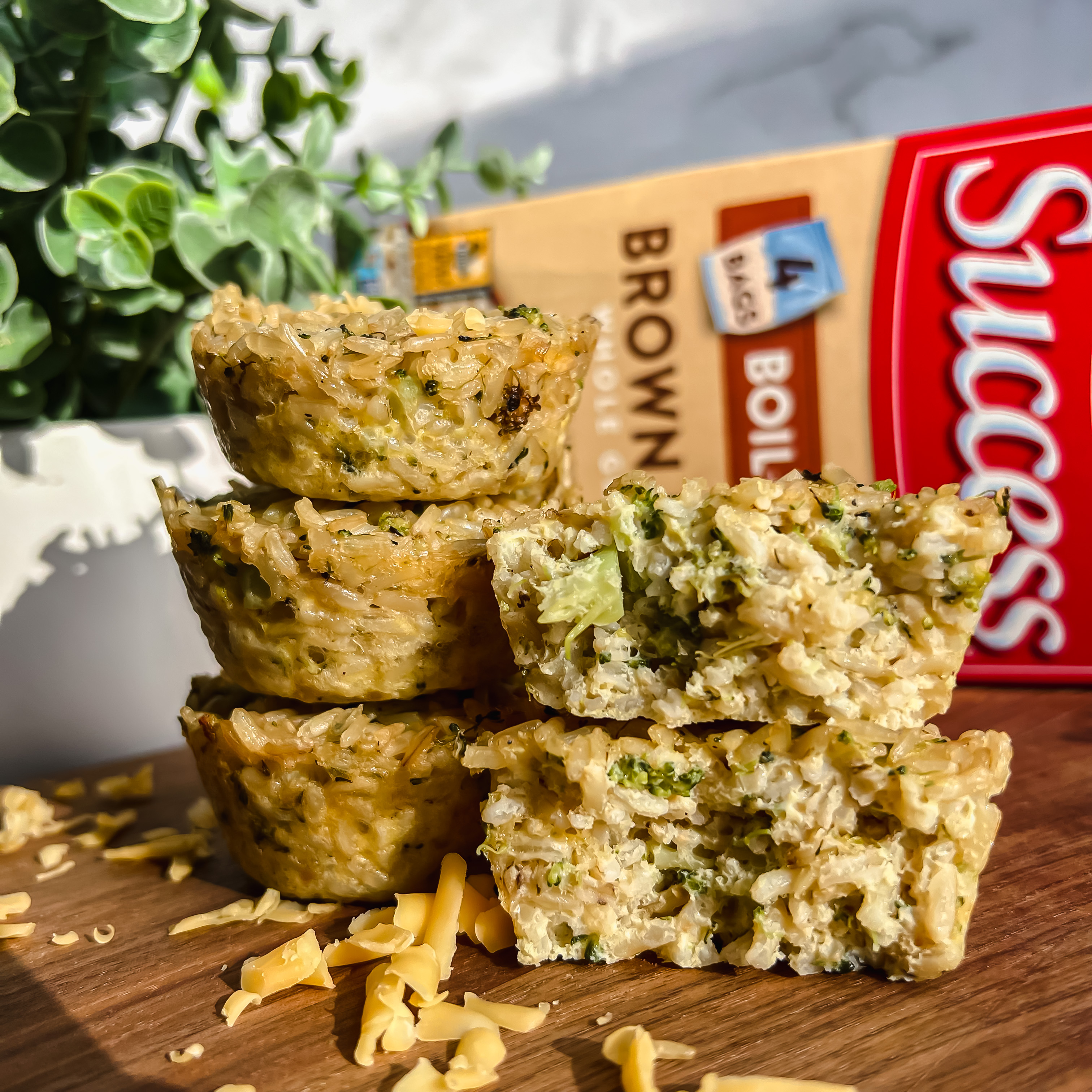 Broccoli & Cheddar Rice Cups - Daddio's Kitchen